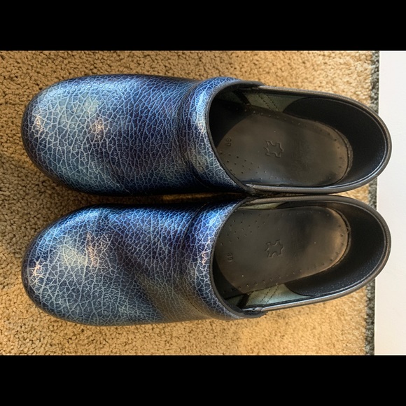 Dansko | Shoes | Blue Metallic Dansko Clogs | Poshmark